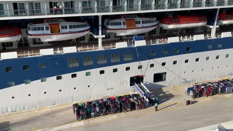 Cruise ship unloading | Stock Video | Pond5