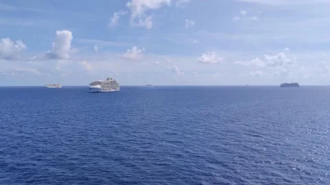 Cruise ships in middle of the ocean vide... | Stock Video | Pond5