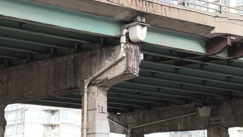 Crumbling and decaying city highway infr... | Stock Video | Pond5