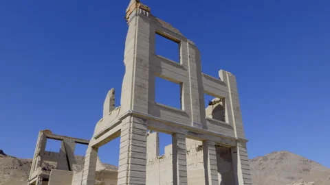 CRUMBLING BANK IN AN OLD WEST GHOST TOWN... | Stock Video | Pond5