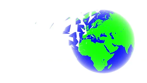 Crumbling earth globe isolated on white ... | Stock Video | Pond5