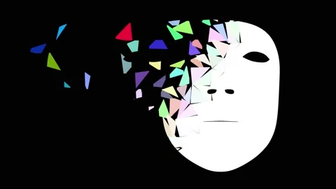 Crumbling face in black background. | Stock Video | Pond5