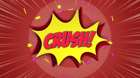 CRUSH Comic Text Animation, with Alpha M... | Stock Video | Pond5