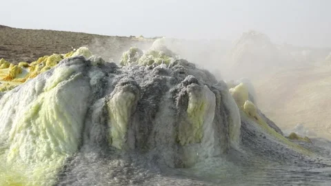 Crust of volcano filled with pools of mi... | Stock Video | Pond5