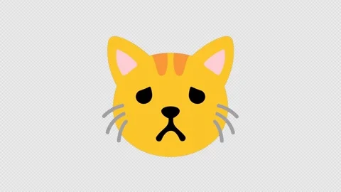 Crying Cat Face Emoji Animated on a Tran... | Stock Video | Pond5