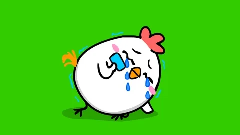 Crying Chicken Egg Animation on Green Sc... | Stock Video | Pond5