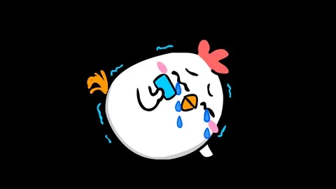 Crying Chicken Egg Animation with Transp... | Stock Video | Pond5