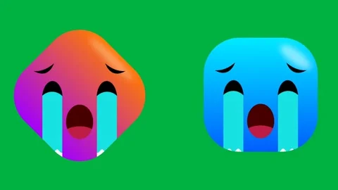 Crying emoji animation on green screen w... | Stock Video | Pond5