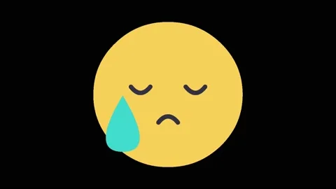 Crying Emoji Sad Emoticon Black Screen 4... | Stock Video | Pond5