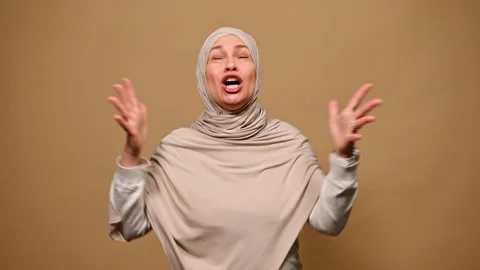 Crying emotional furious Muslim woman in... | Stock Video | Pond5