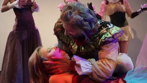 Crying grieving actor kissing actress as... | Stock Video | Pond5