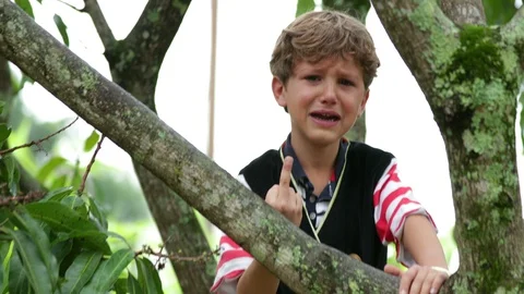 Crying infant child pointing the middle ... | Stock Video | Pond5