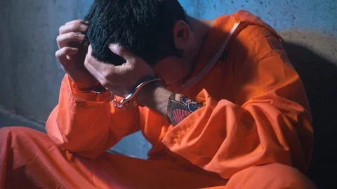 Crying Jail Inmate In His Prison Cell Sh... | Stock Video | Pond5