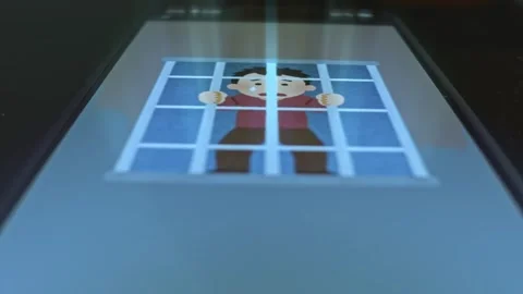 Crying man behind prison bars presentati... | Stock Video | Pond5