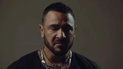 Crying masculine man with tears on face ... | Stock Video | Pond5