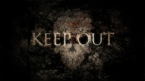 Cryptic Animated Vintage KEEP OUT Sign O... | Stock Video | Pond5