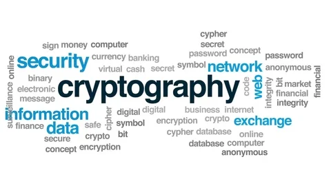 Cryptography animated word cloud, text d... | Stock Video | Pond5