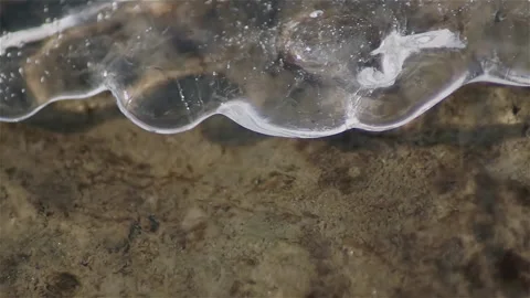 The Crystalline Water Forms Ice Formatio... | Stock Video | Pond5