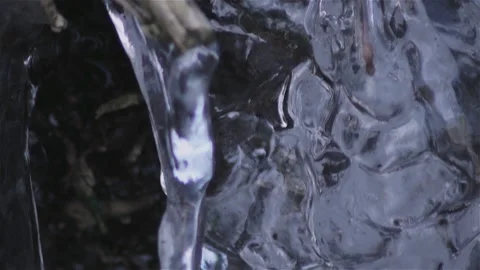 The Crystalline Water Forms Ice Formatio... | Stock Video | Pond5