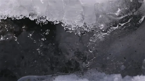 The Crystalline Water Forms Ice Formatio... | Stock Video | Pond5