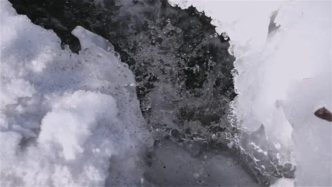 The Crystalline Water Forms Ice Formatio... | Stock Video | Pond5