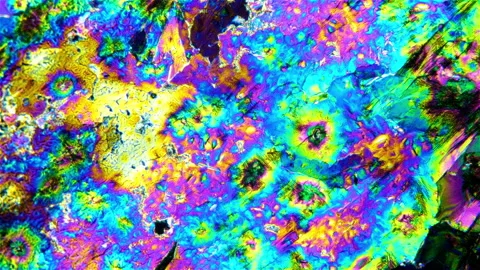 Crystals under a microscope, a solution ... | Stock Video | Pond5