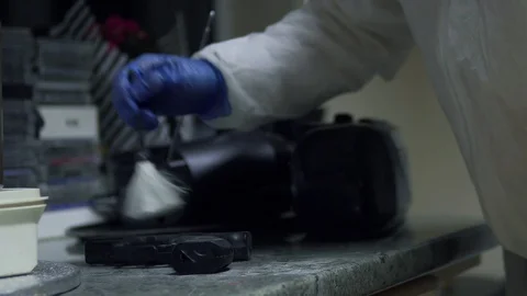 CSI Dust Gun For Fingerprints, Crime Sce... | Stock Video | Pond5