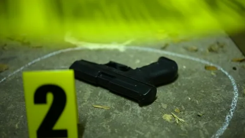 CSI Photograph Gun At Crime Scene, Murde... | Stock Video | Pond5