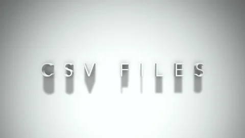 csv files 3D title animation with shadow... | Stock Video | Pond5