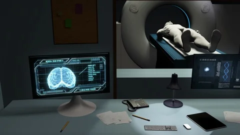 CT scan. 3D render of the clinic with co... | Stock Video | Pond5
