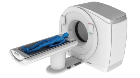 CT Scanner with dummy people 3d render | Stock Video | Pond5