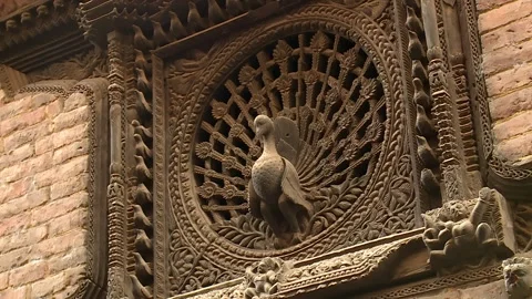 CU Carvings on a building, Kathmandu, Ne... | Stock Video | Pond5