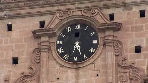 CU Clock on an Iglesia de la Compania de... | Stock Video | Pond5