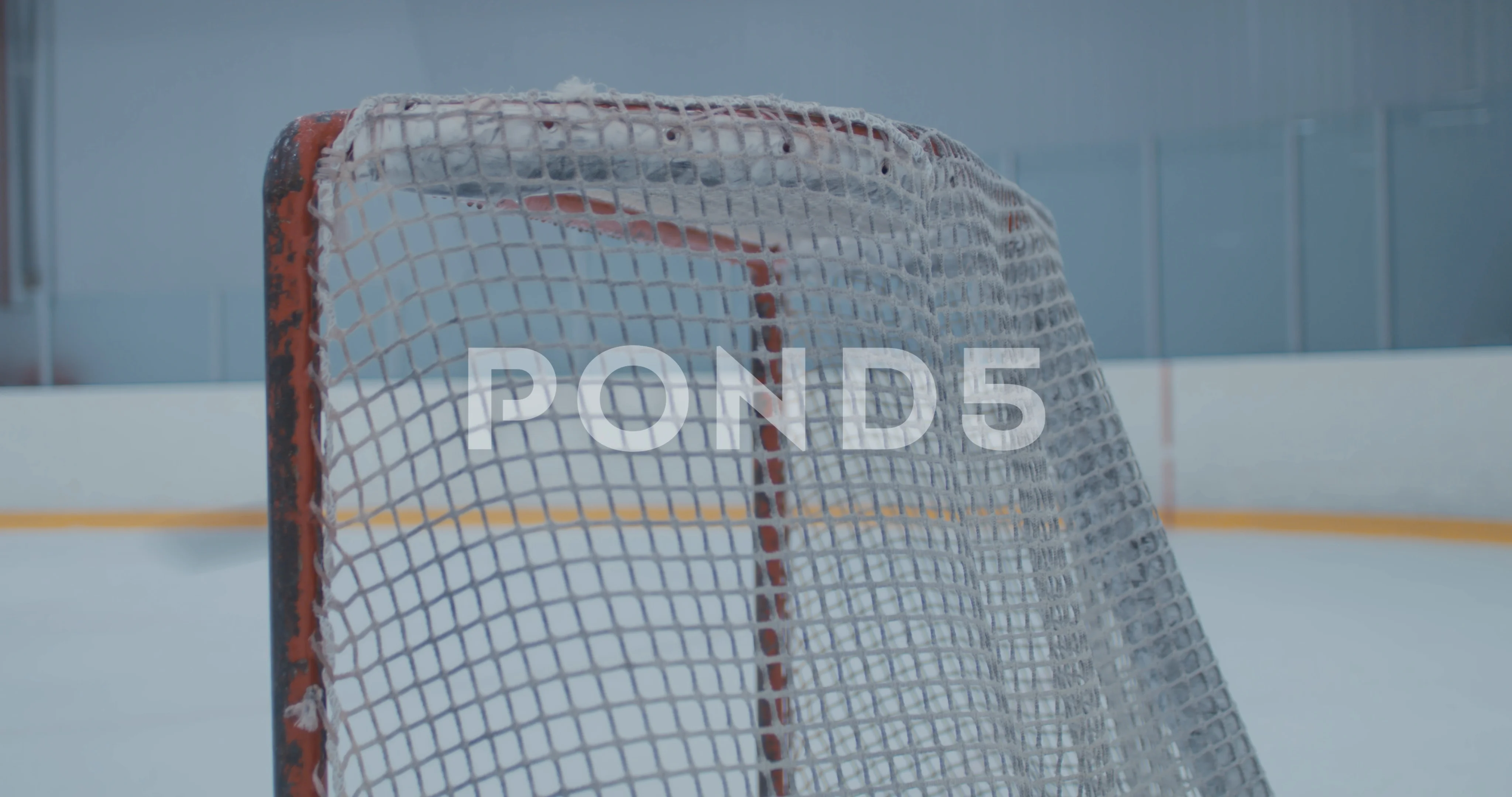 Hockey Puck On Ice Goal