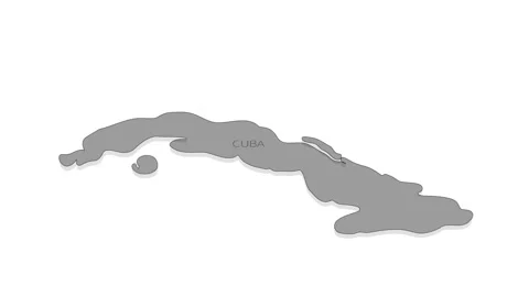Cuba animated map with alpha channel. | Stock Video | Pond5