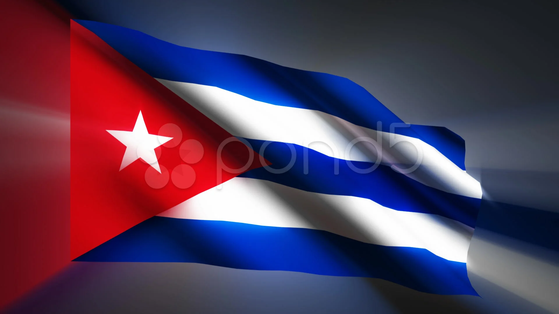 Cuban Flag Waving
