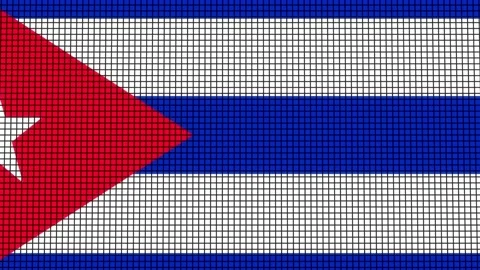 Cuba Flag animated in pixel grid style t... | Stock Video | Pond5