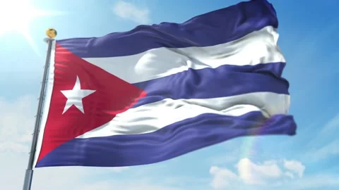 CUBA FLAG WITH WAVING AND LOOPING ANIMAT... | Stock Video | Pond5
