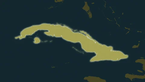 Cuba map - solid. Glow. Pattern. | Stock Video | Pond5