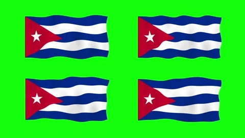 Cuba Waving Flag 2D Animation on Green S... | Stock Video | Pond5