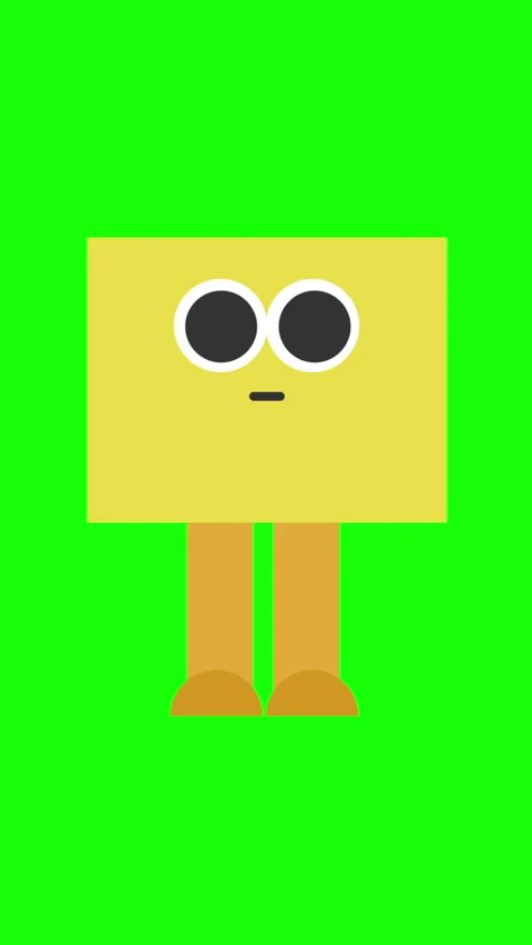 Cube Head Character Looking Around Verti... | Stock Video | Pond5