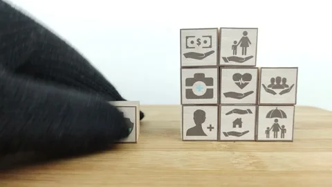 Cube, Insurance and stages of life conce... | Stock Video | Pond5