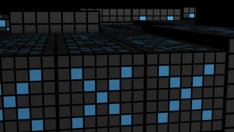 Cube moving on 3d digital space. multipl... | Stock Video | Pond5