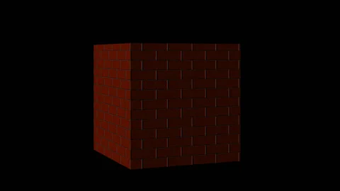 cube rotate brick wall texture 3d render... | Stock Video | Pond5