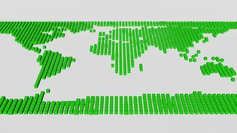 Cube World Map | Stock Video | Pond5