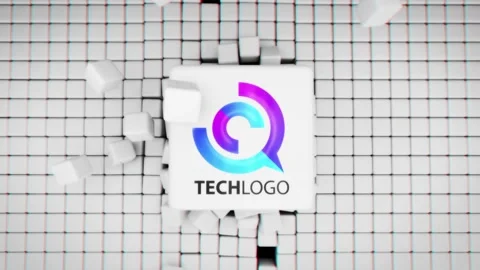 After Effects: Cubes Build Up Logo Reveal #221194729