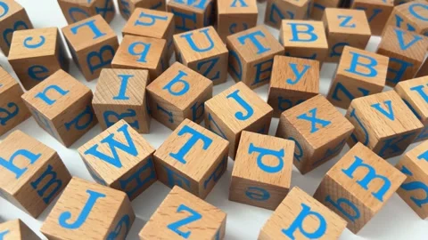 Cubes With English Alphabet, Slider Shot | Stock Video | Pond5