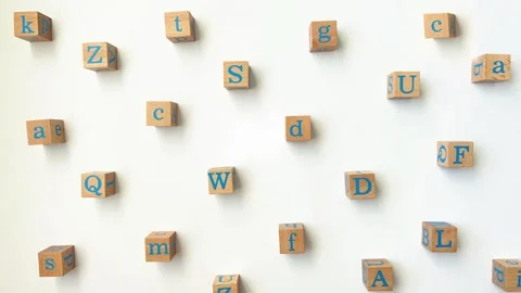 Cubes With English Alphabet White Backgr... | Stock Video | Pond5