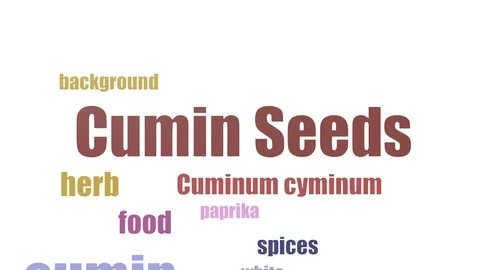 Cumin Seeds Tag Cloud Animated On White ... | Stock Video | Pond5