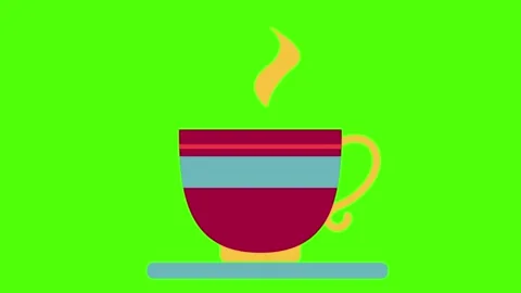 Cup of coffee on a green screen backgrou... | Stock Video | Pond5